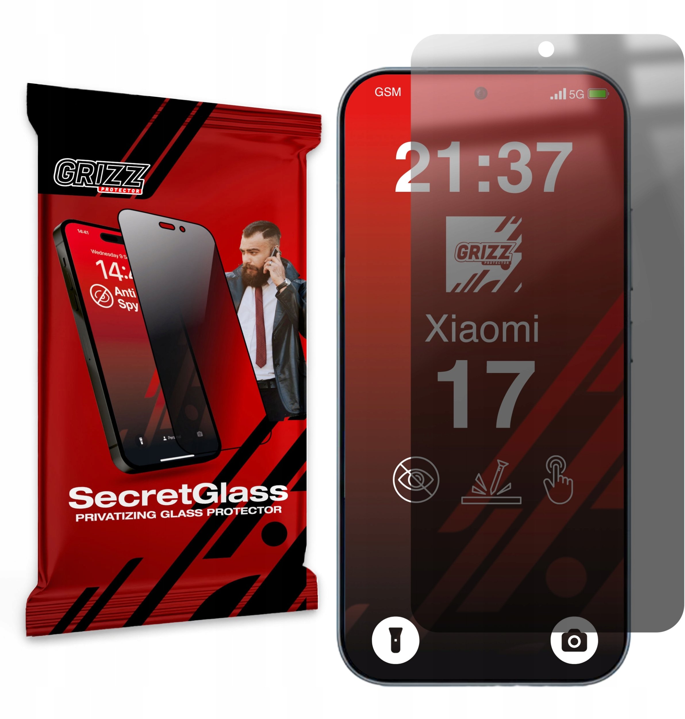 Xham mbrojtes GrizzGlass SecretGlass per Xiaomi 17, privacy, | Gjirafa50