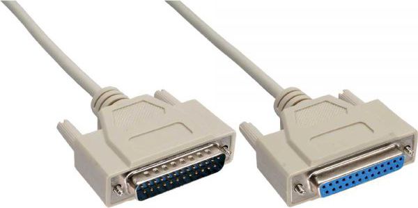 Kabllo seriale InLine DB25 mashkull femer, 1.8m, gri | Gjirafa50
